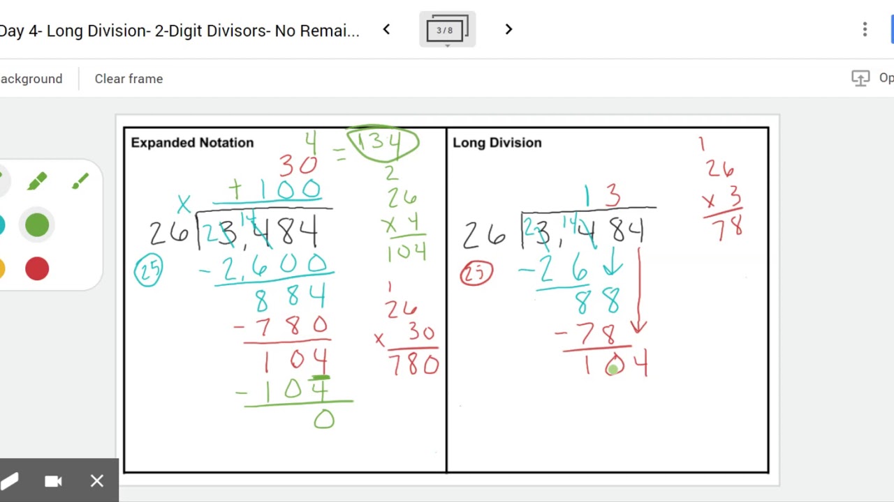 Division- Day 4- Long Division- 2-Digit Divisors & No Remainders - YouTube