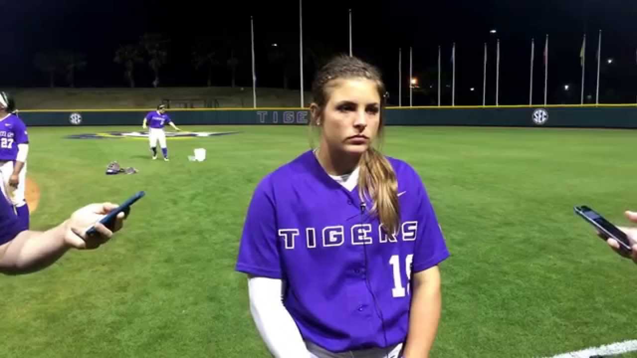 Sophomore pitcher Baylee Corbello following LSU's 6-1 win against ...
