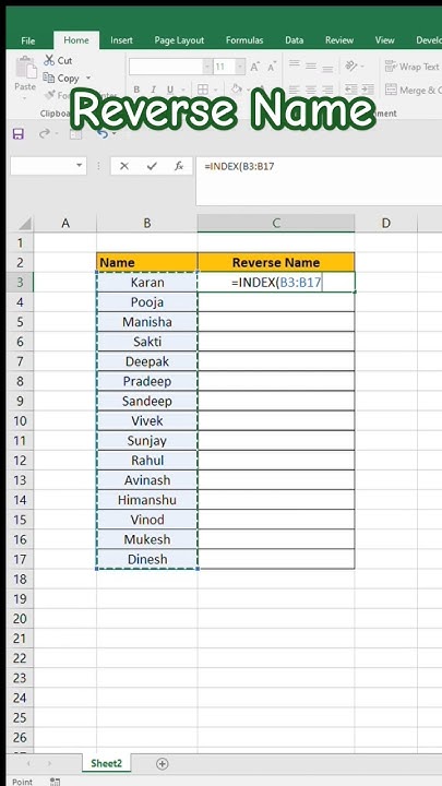 Name Flip In Excel | Excel Reverse Name #exceltips #excel #shorts #shortvideo #youtubeshorts ...