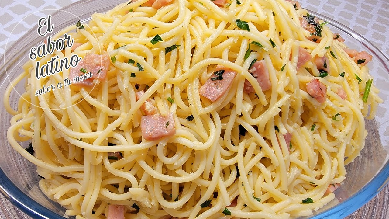 🔴 Como hacer un Delicioso Espagueti Blanco con Jamón a la Mantequilla 💥 ...