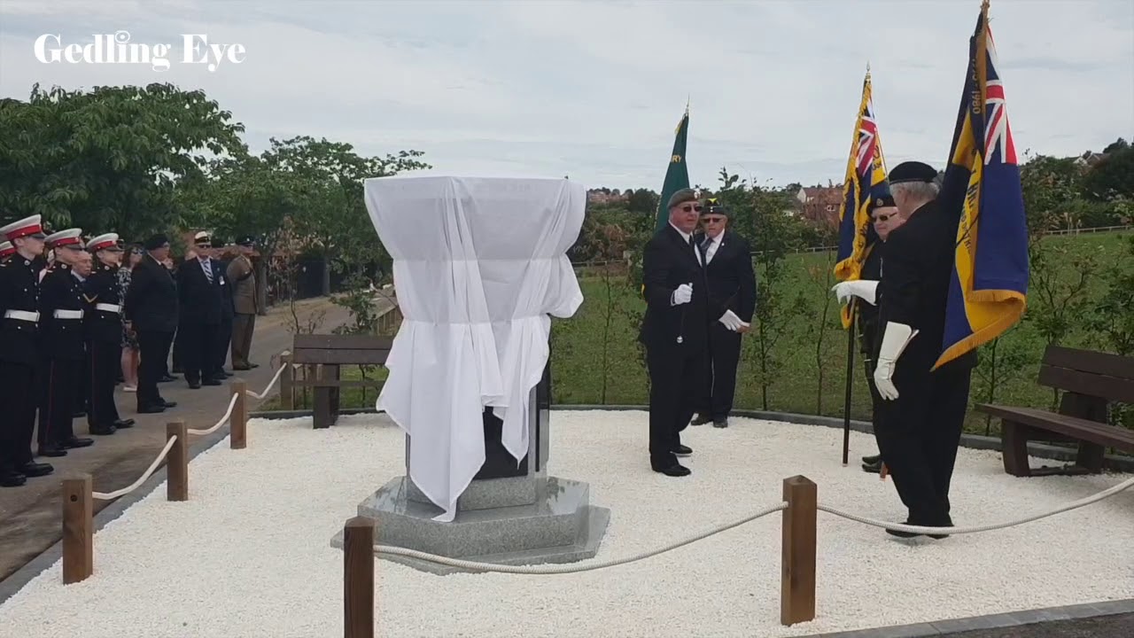 March at unveiling of new war memorial in Carlton Cemetery - YouTube