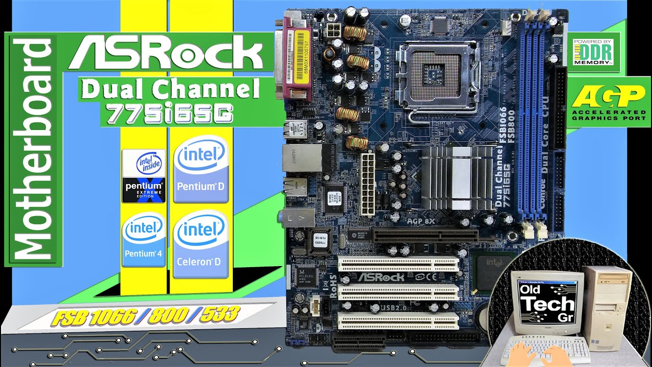 ASROCK 775i65G LGA775 DDR400 FSB1066 intel 865G Motherboard for Old ...