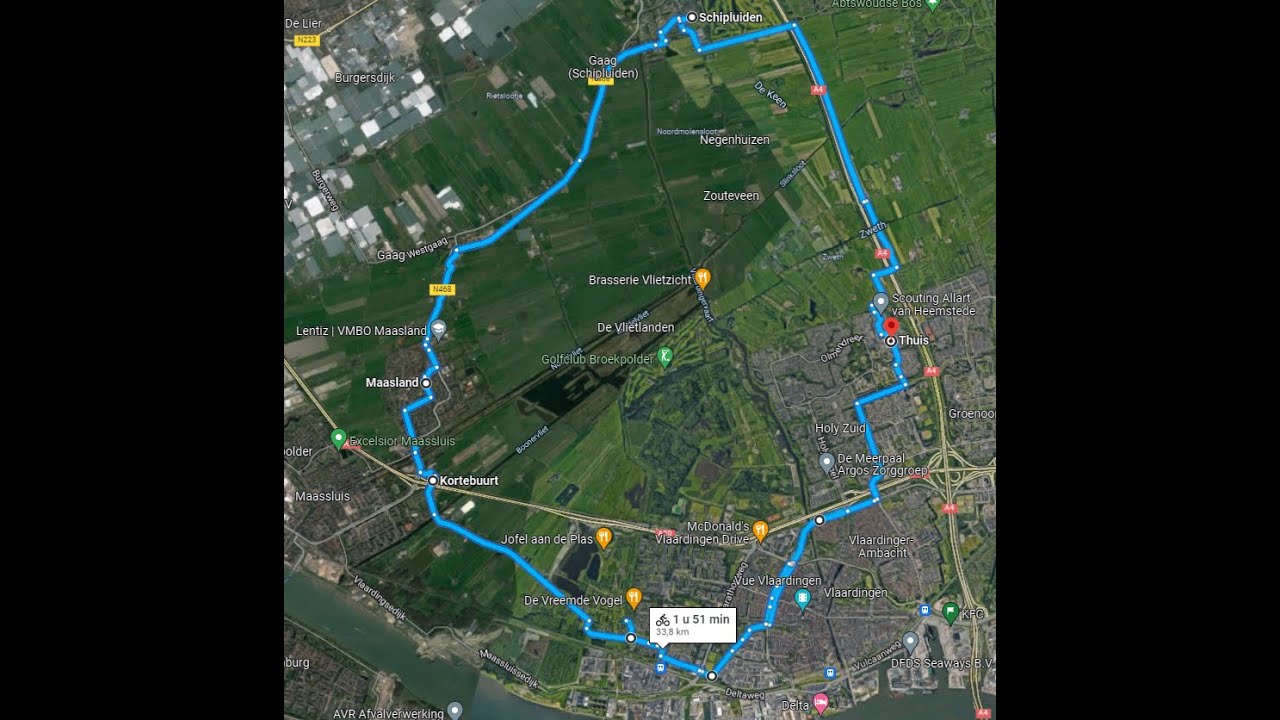 Ronde van vandaag 26 km van Vlaardingen naar Schipluiden ,Maasland en ...