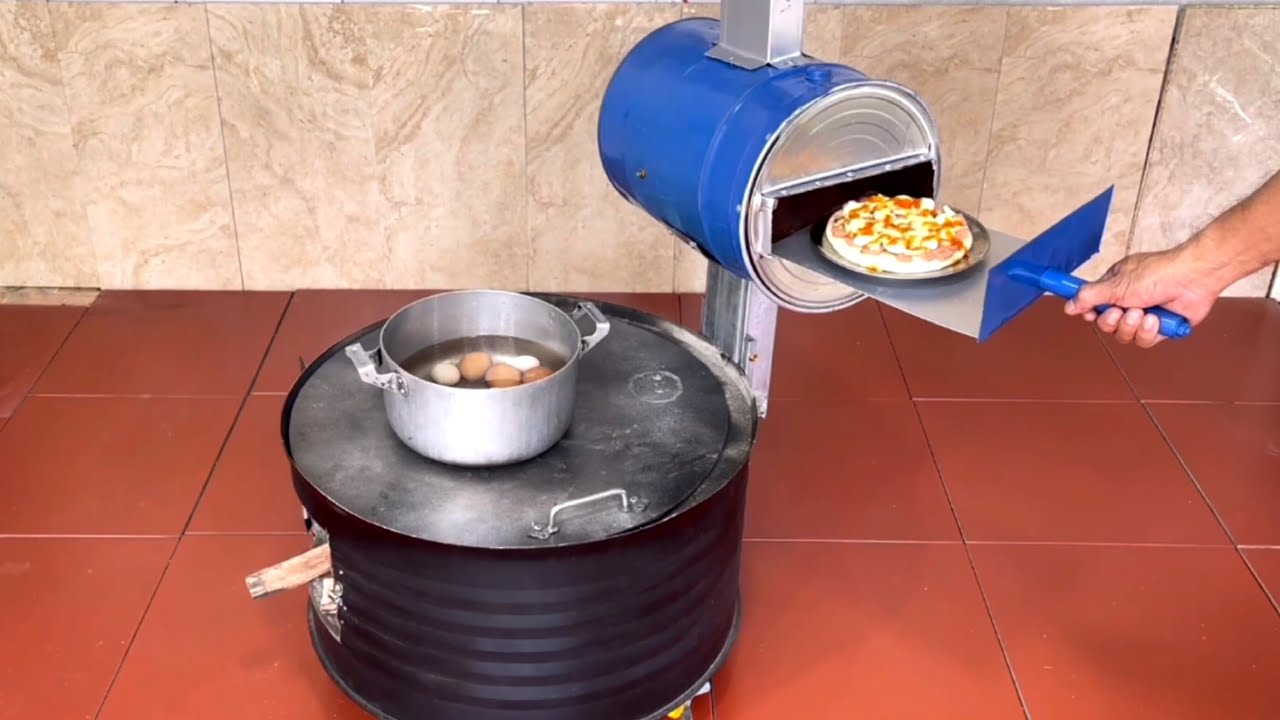 multifunction wood stove (3 in 1) with excellent baking tray #164 - YouTube