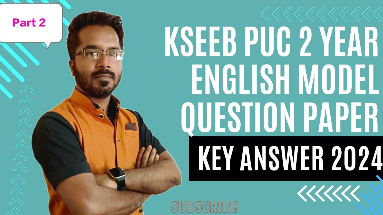 PUC 2nd YEAR KSEEB MODEL QUESTION PAPER KEY ANSWER 2024-PART 2 - YouTube