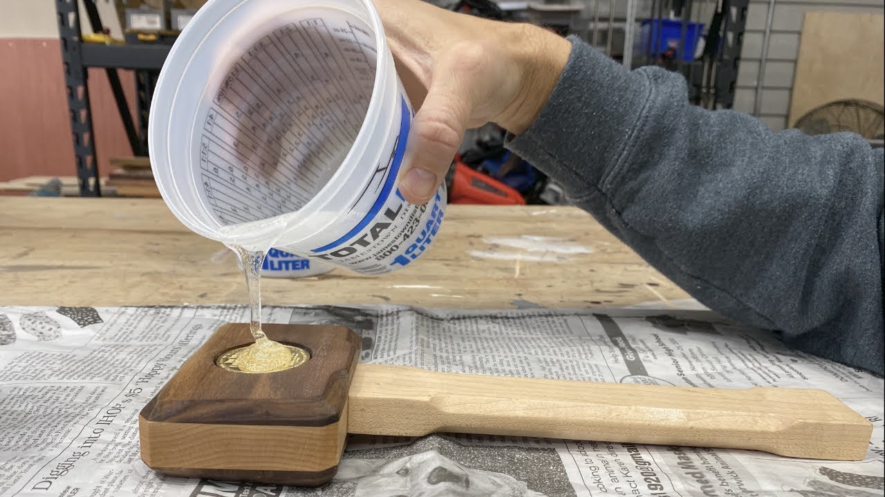 Clear EPOXY Resin Makes A Unique Wood Mallet - YouTube