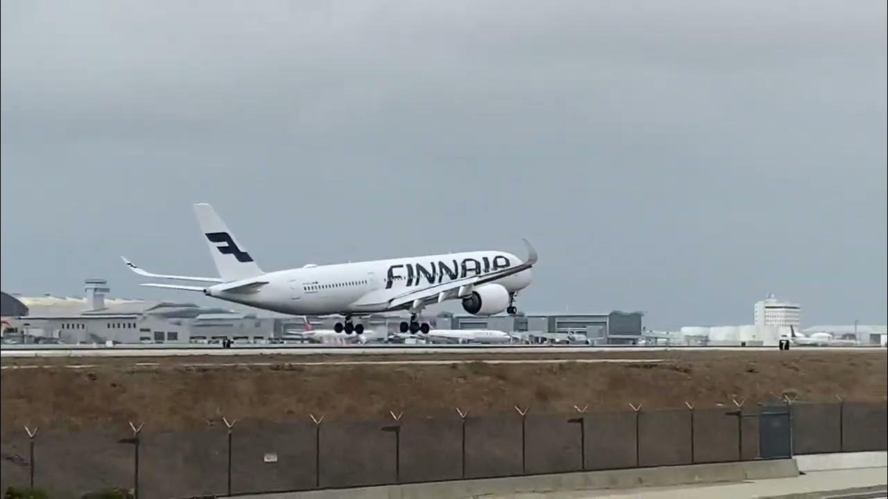 Finnair Airbus A350-900 landing at Los Angeles International Airport ...