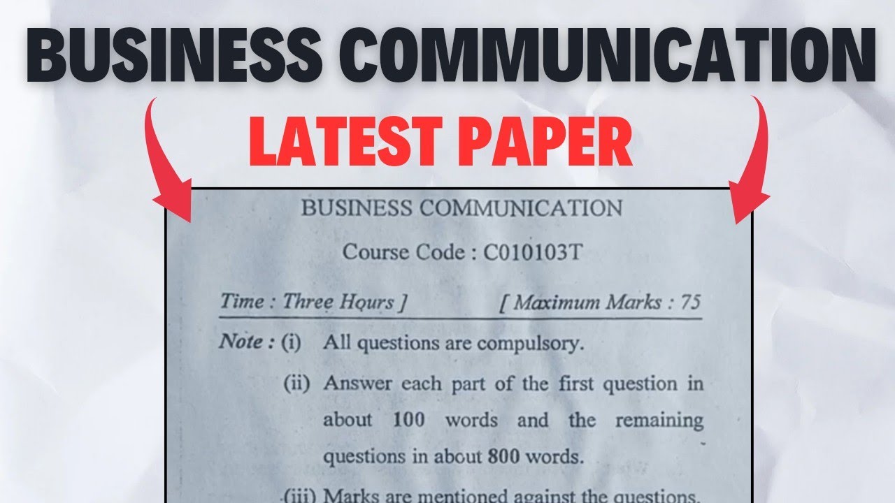 business communication latest paper, bcom 1st semester Business ...