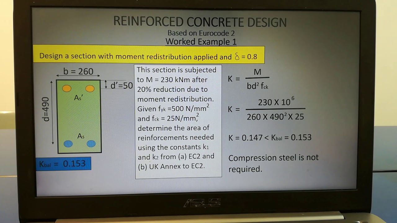 16C Worked Example On Moment Redistribution - YouTube