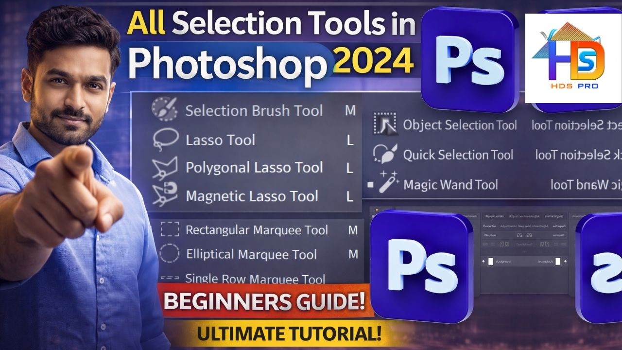 All Selection Tools in Photoshop Tutorial for Beginners in Hindi ...
