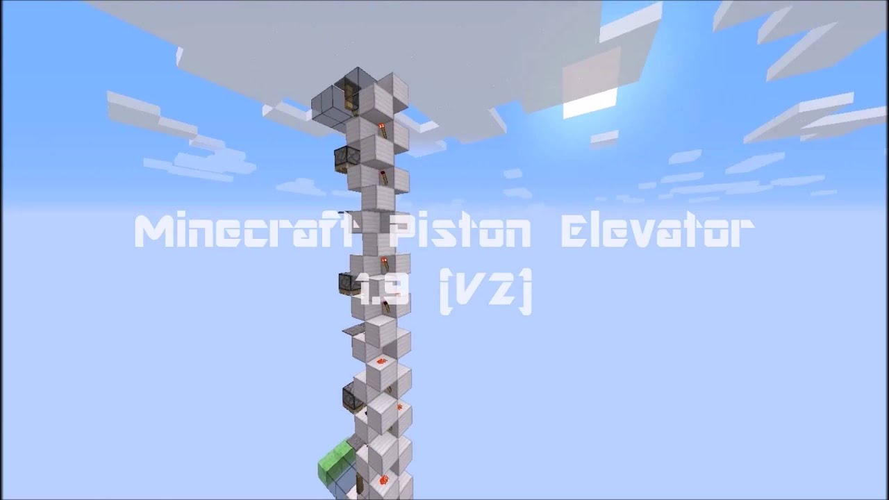 Minecraft 1.9 Piston Elevator V2 (Pressure Plate Activated) - YouTube