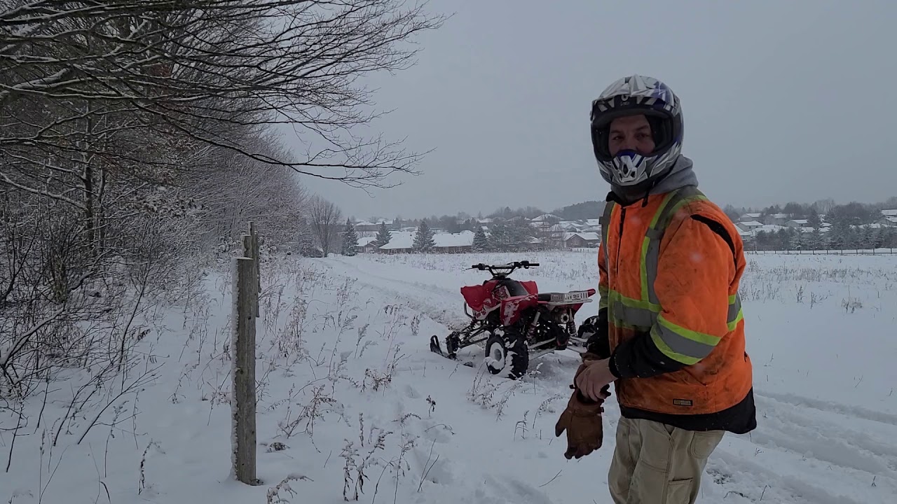 atv with skis. polaris outlaw 525 - YouTube