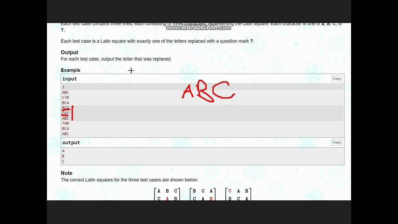 A. Odd One Out | B. Not Quite Latin Square | Codeforces Round 918 (Div. 4) | Full solution - YouTube