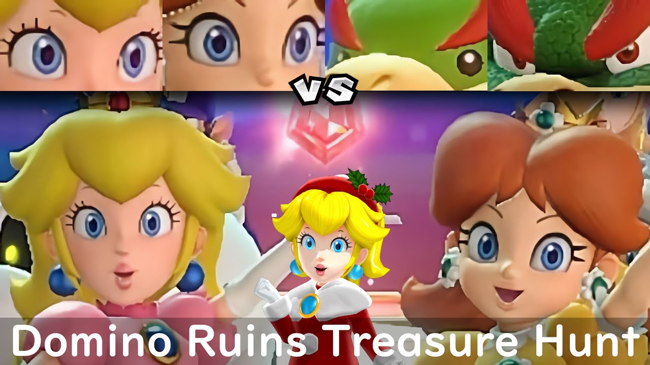 Super Mario Party Peach and Daisy vs Bowser Jr and Bowser #148 Domino ...