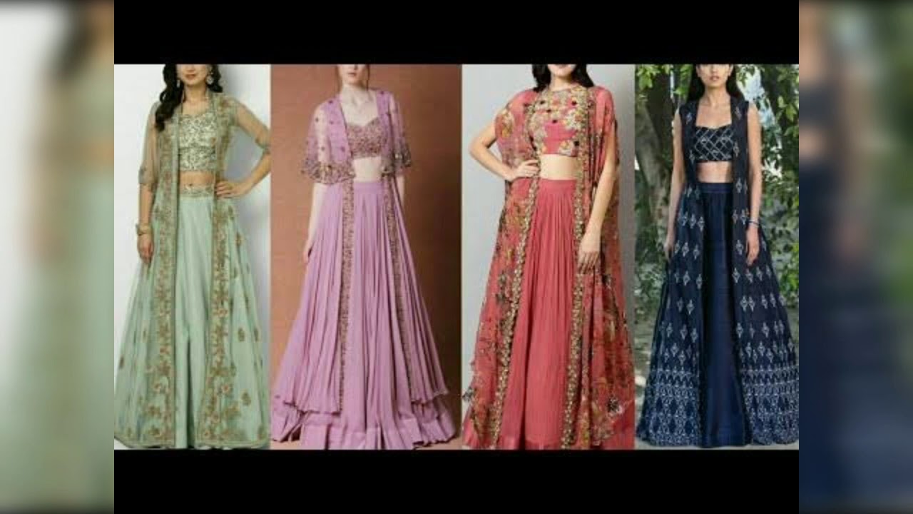 Jacket lehenga || lehenga with long jacket || lehenga choli with jacket ...