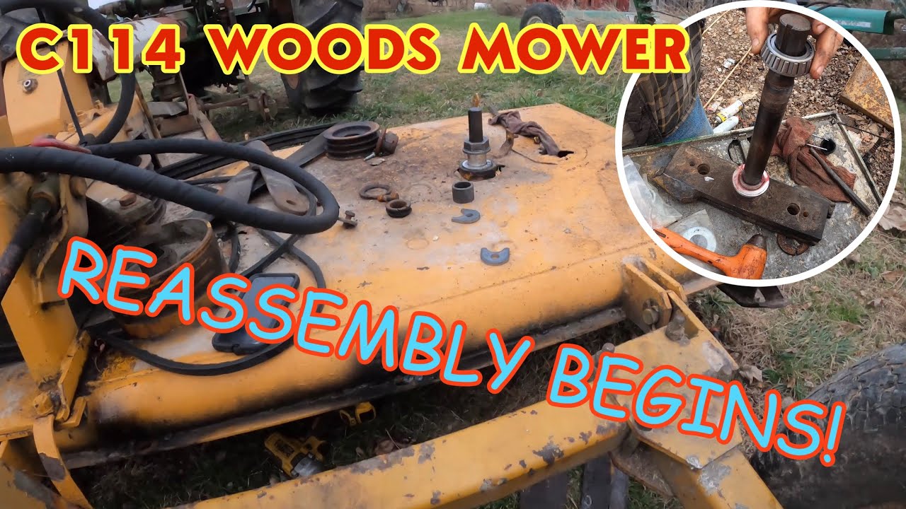 C114 Woods Mower Reassembly Begins! - YouTube