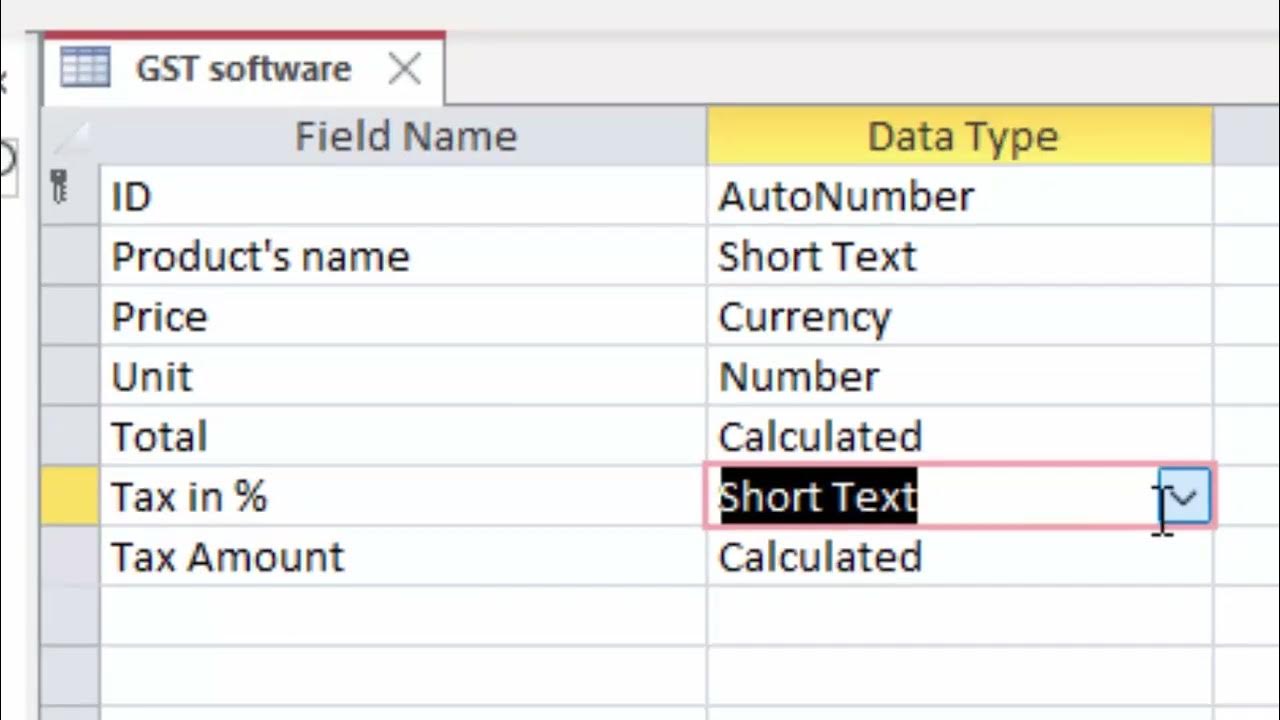 Creating Gst Calculation Software On Microsoft Access 365 Computerexcelsolution Youtube