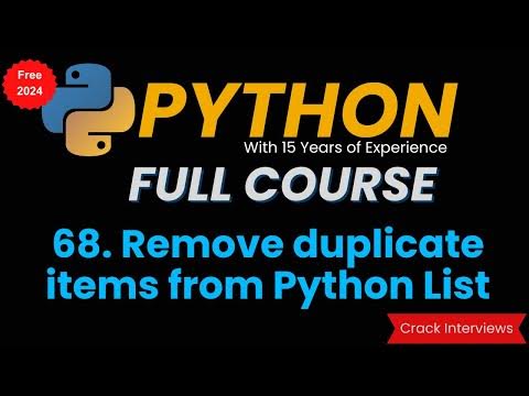 Remove Duplicates in Python List - YouTube