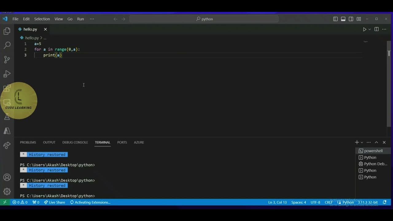 Python Looping For Loop Codelearning Youtube