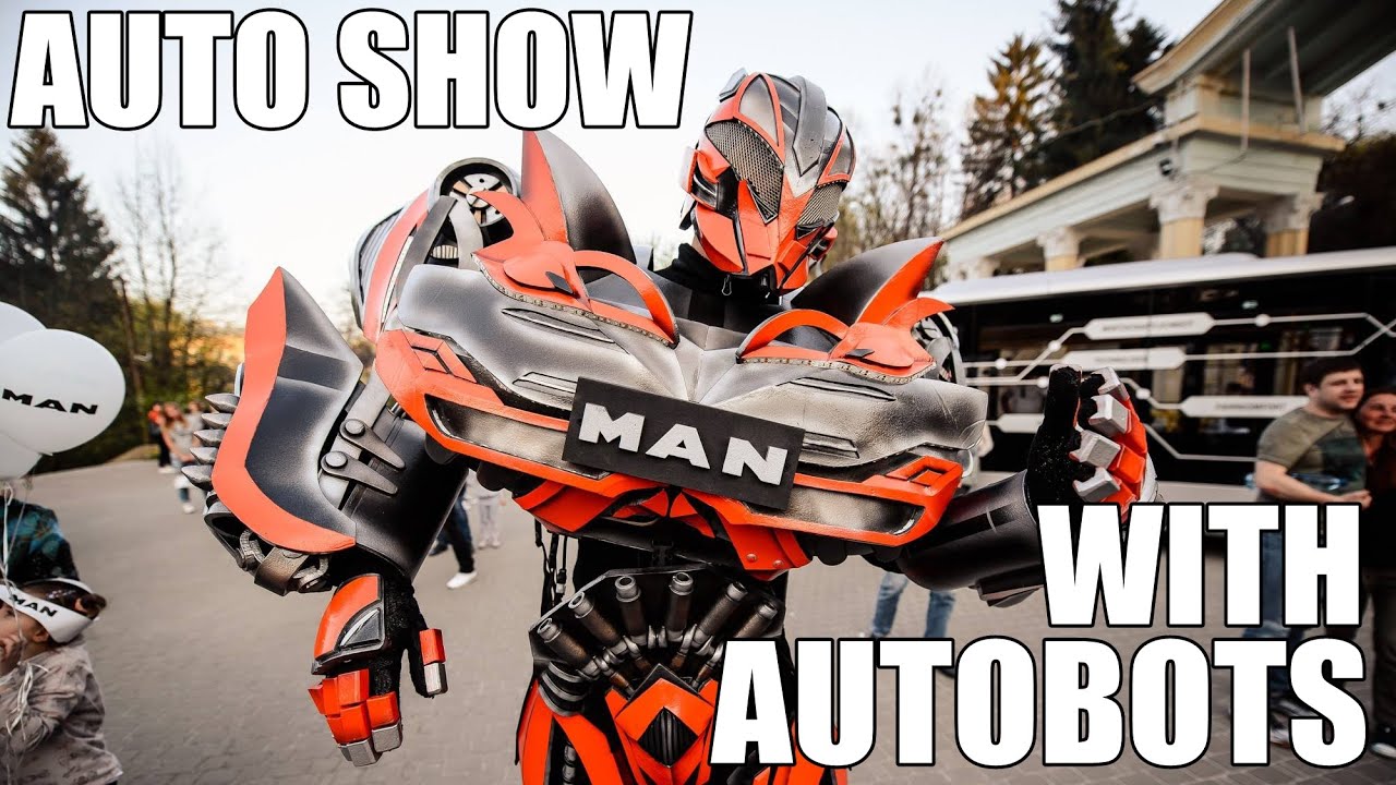 How to make auto motor car show with autobots. Exhibition presentation ...