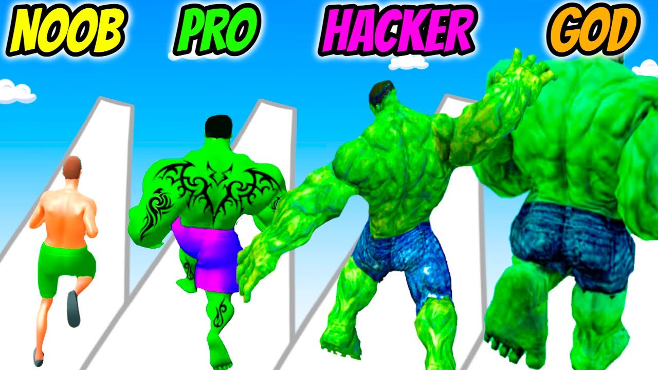 Muscle Rush - NOOB vs PRO vs HACKER vs GOD - YouTube