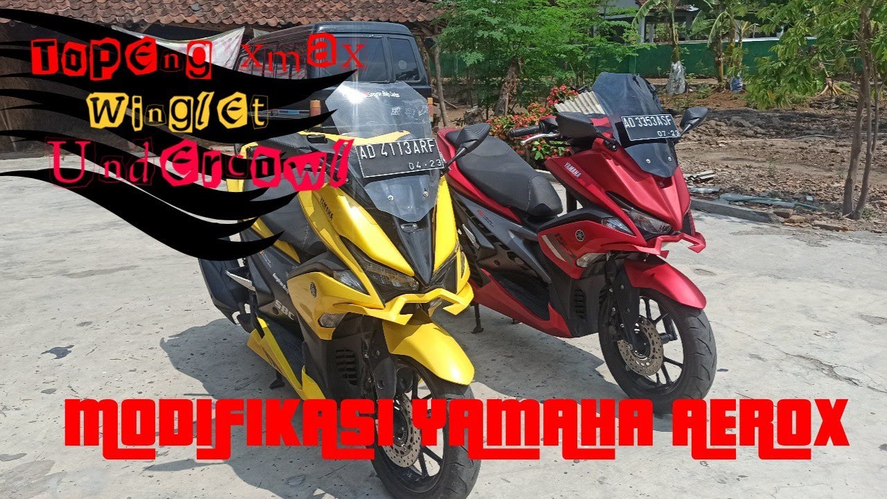 Modifikasi Yamaha Aerox topeng xmax, winglet, undercowl - YouTube