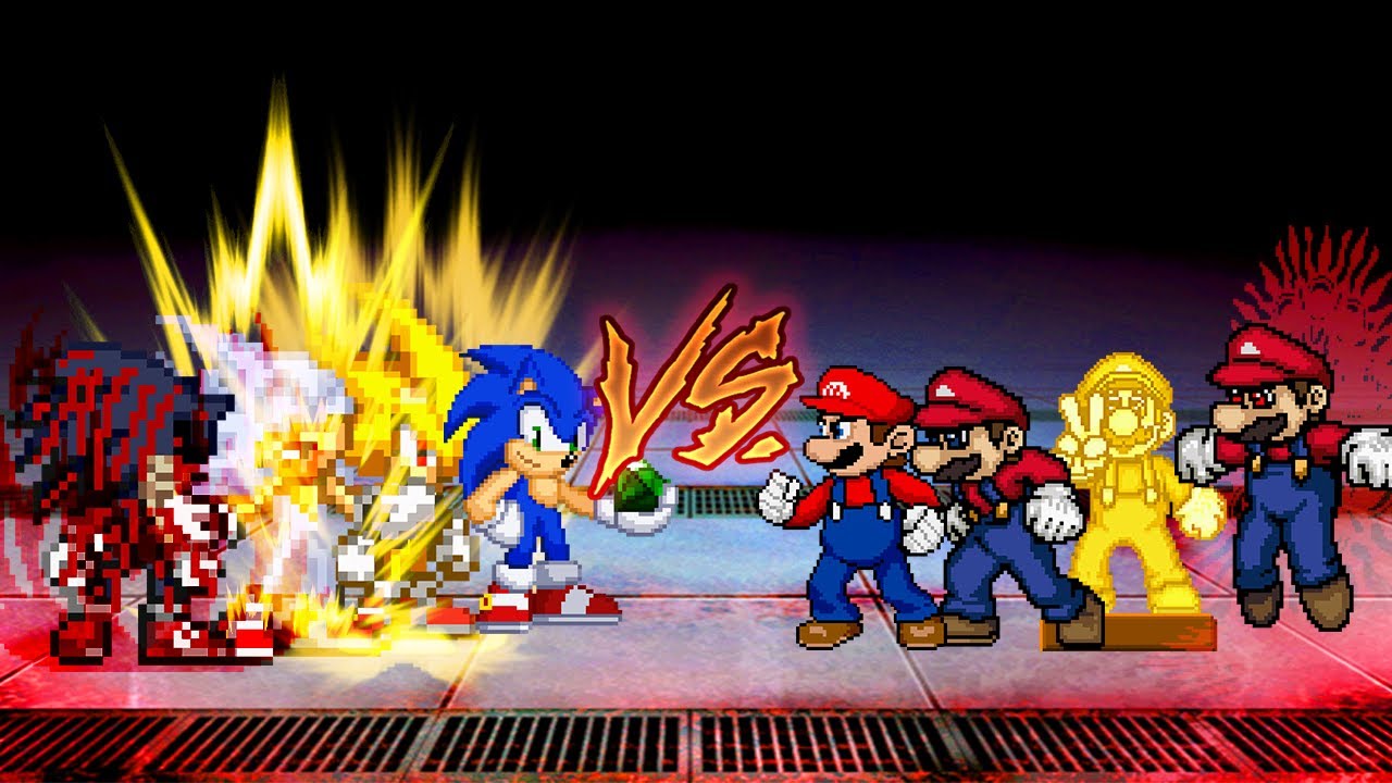 [KOF Mugen] Sonic Team vs Mario Team - YouTube