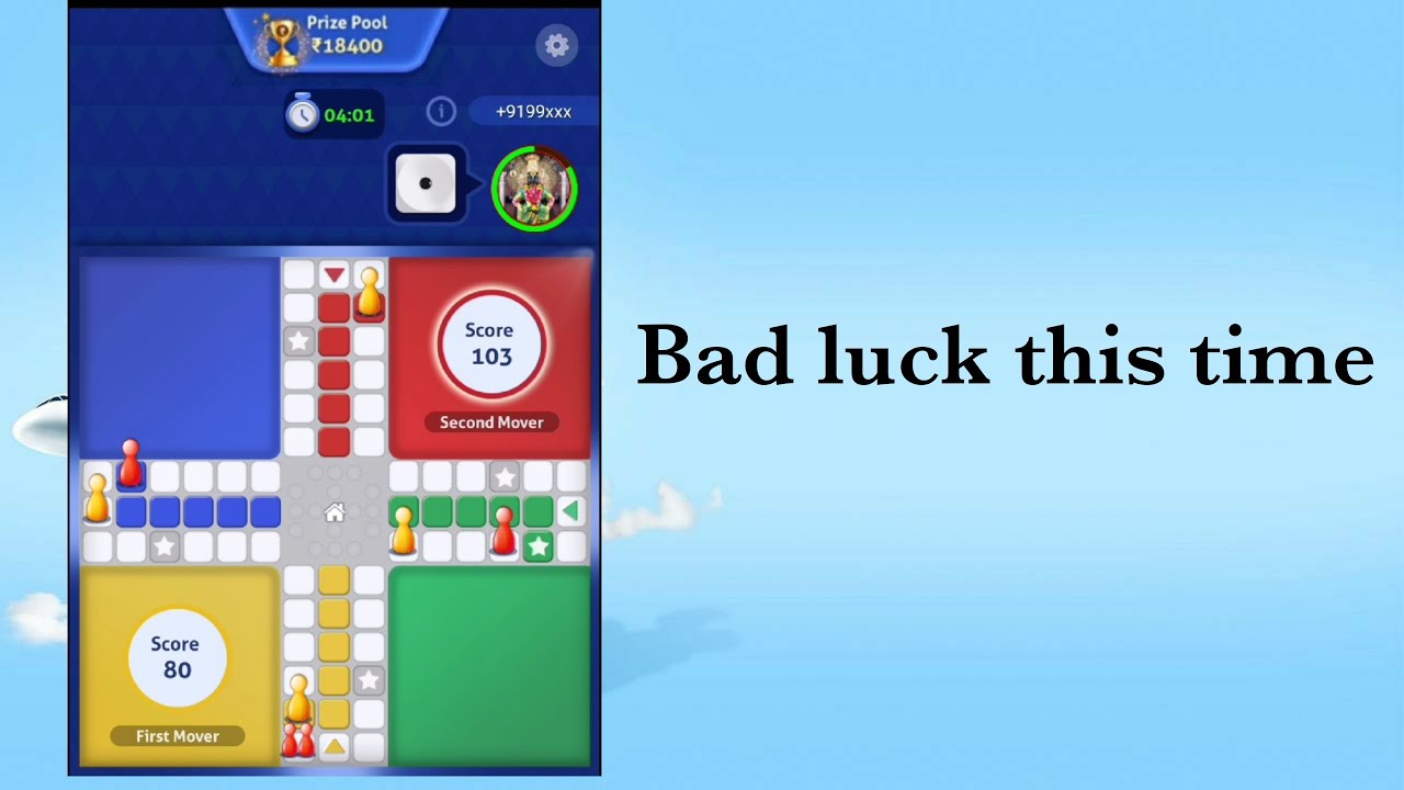 Bad Luck game | Ludo supreme gold zupee 10000 game on 4 September - YouTube