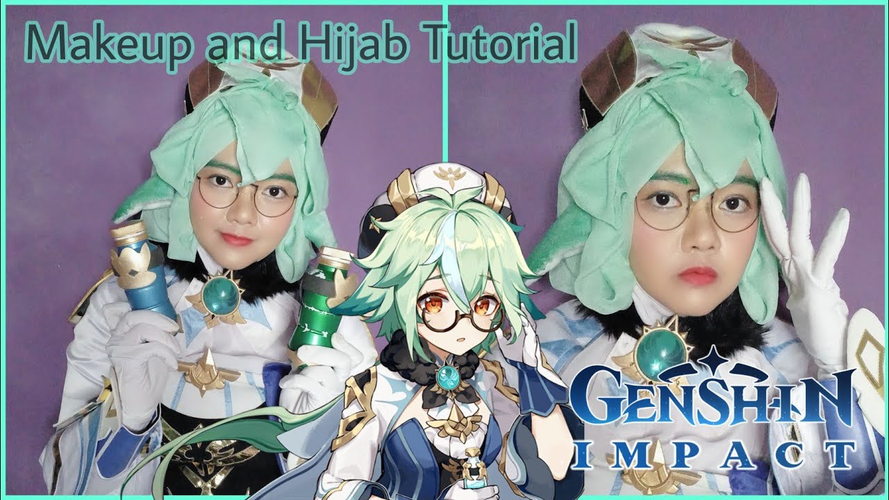 Sucrose Makeup and Hijab Style Tutorial - Genshin Impact Cosplay ...