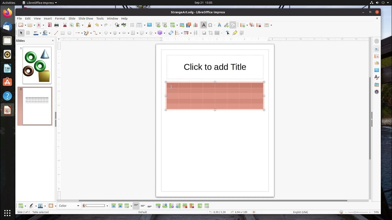 LibreOffice Impress Quick Video: Insert a table - YouTube