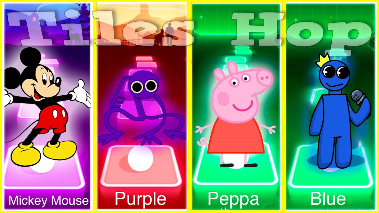 Tiles Hop Mickey Mouse vs Purple vs Peppa Pig vs Blue - YouTube