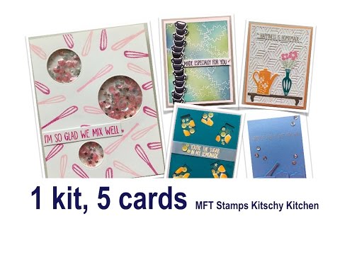 1 kit, 5 Cards: MFT Stamps Kitschy Kitchen Card Kit - YouTube