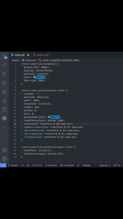Hover underline animation - HTML CSS #shorts #shortsfeed #ytshorts #shortvideo #webdesign - YouTube