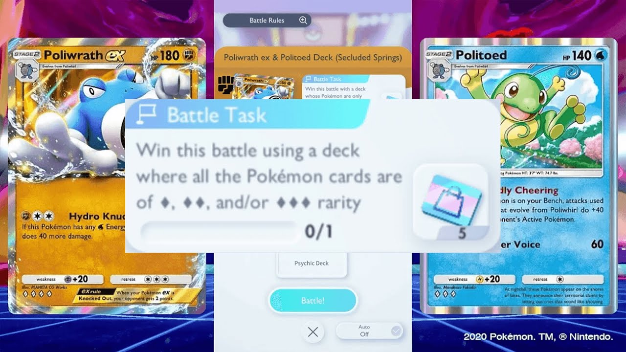 Poliwrath EX & Politoed | 1-3 Diamond Challenge | Pokémon TCG Pocket ...