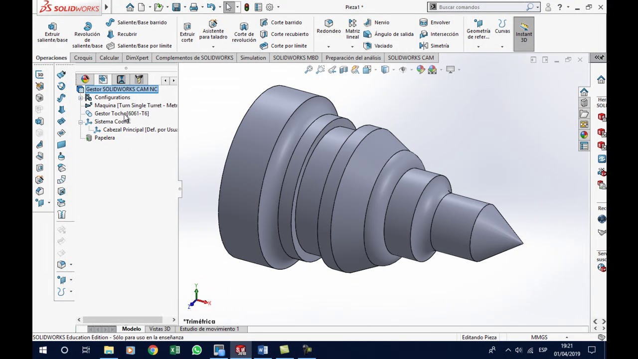 SOLIDWORKS CAM TORNO CNC - YouTube