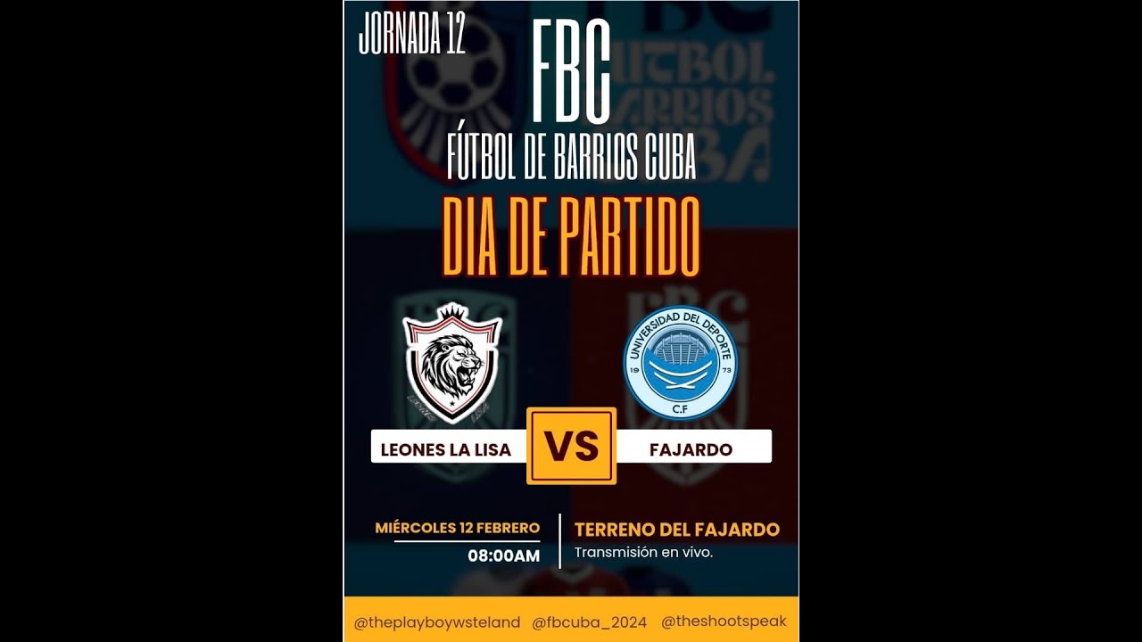 Leones de la Lisa VS Fajardo (Partido 83) - #futboldebarrioscuba - YouTube