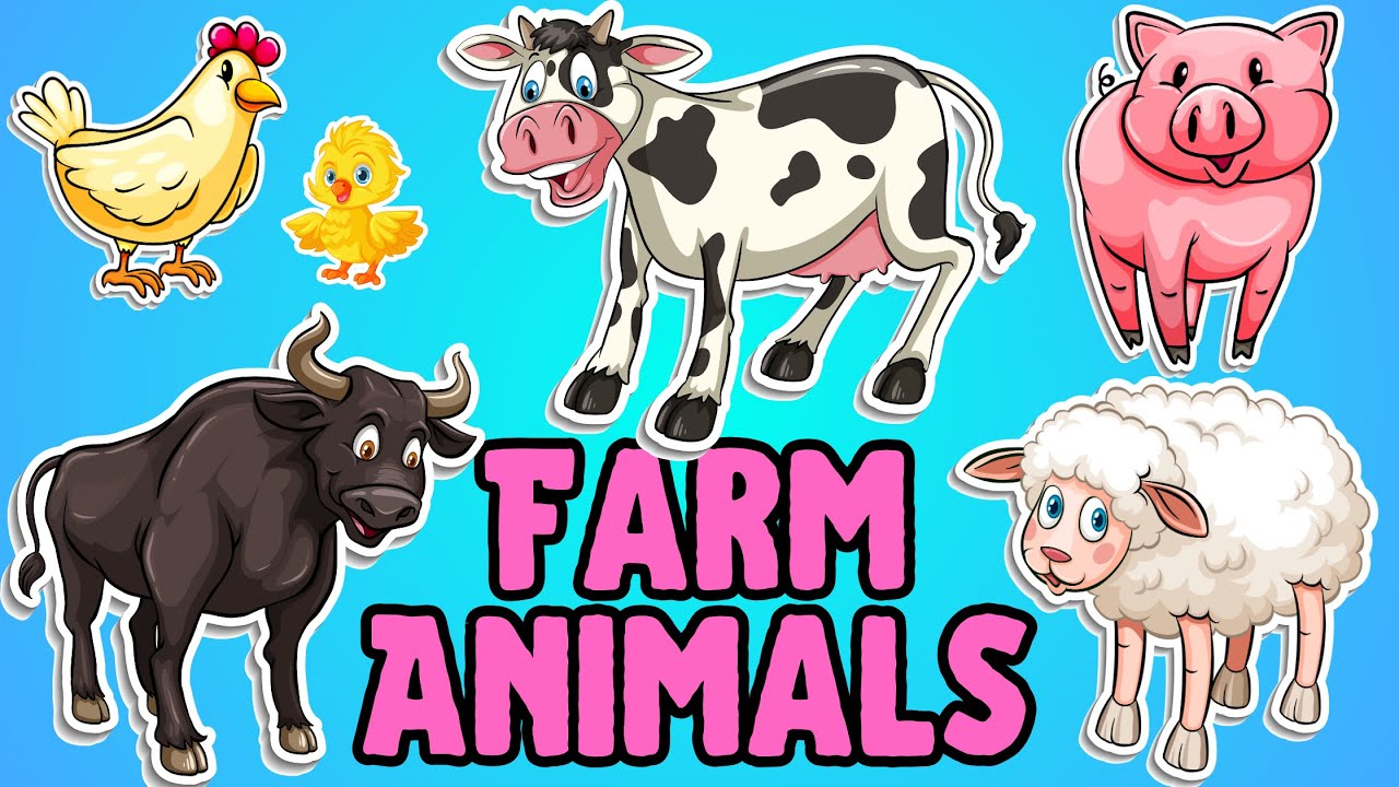 Farm Animals For Kids | Domestic Animals For Kids | Pet Animals - YouTube