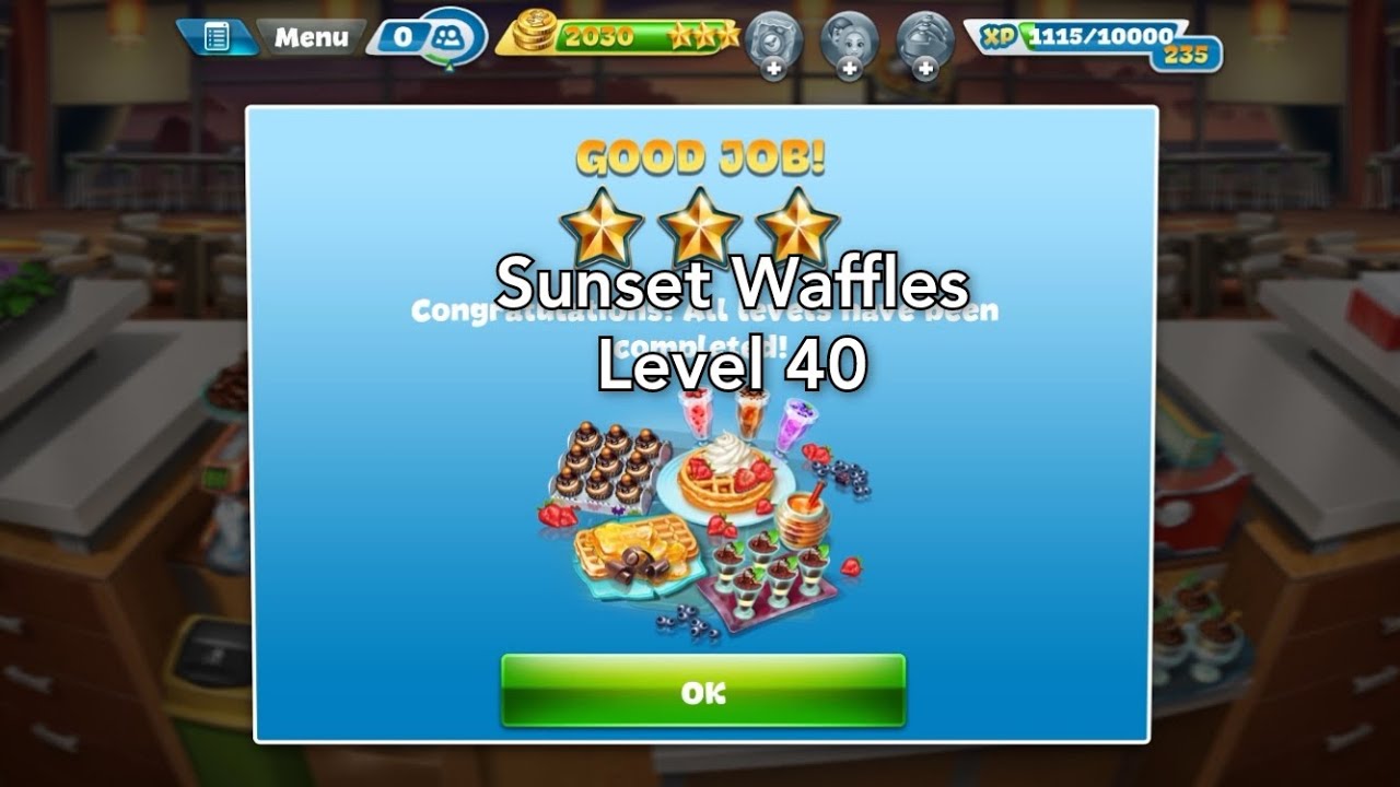 Cooking Fever - Sunset Waffles Level 40 - YouTube