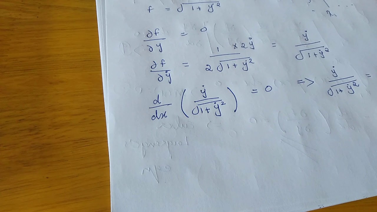 Examples of calculus of variations - shortest distance and minimum ...