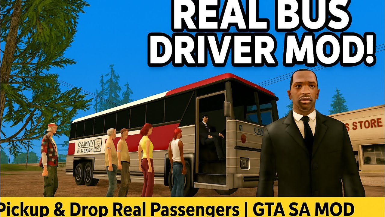 GTA San Andreas | Realistic Bus Driver Mod | Full Passenger Pickup ...