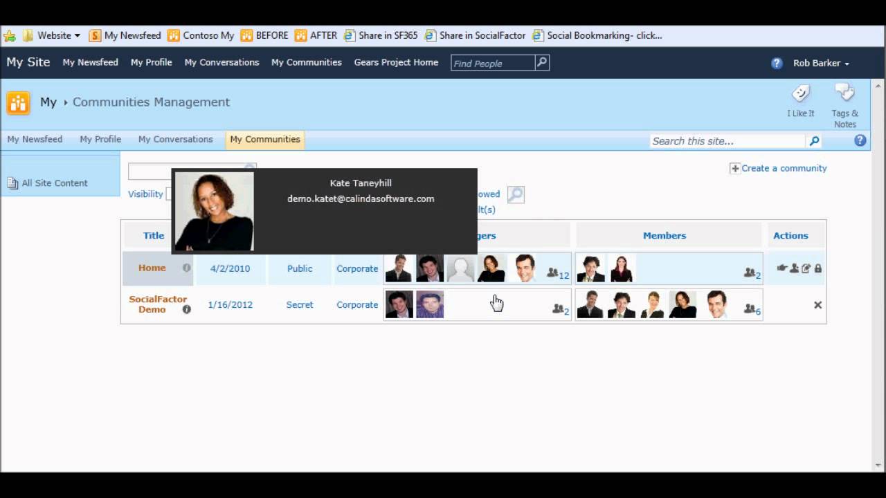 SocialFactor Social Collaboration for SharePoint - YouTube