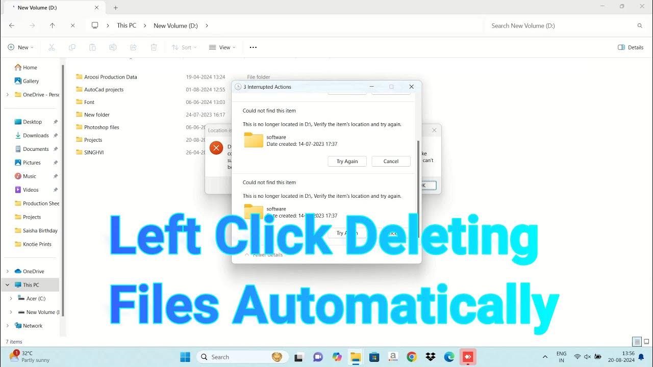 Left Click Deleting Files Automatically - How To Fix Files Get Deleted Automatically - YouTube