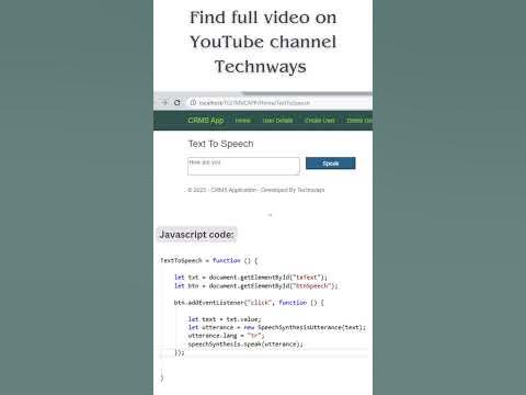 Converting text to speech using Javascript and html #angular #technews #tech #ui #design - YouTube