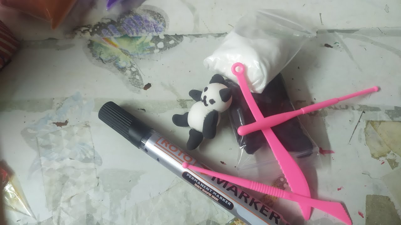 i made a panda with foam clay - YouTube
