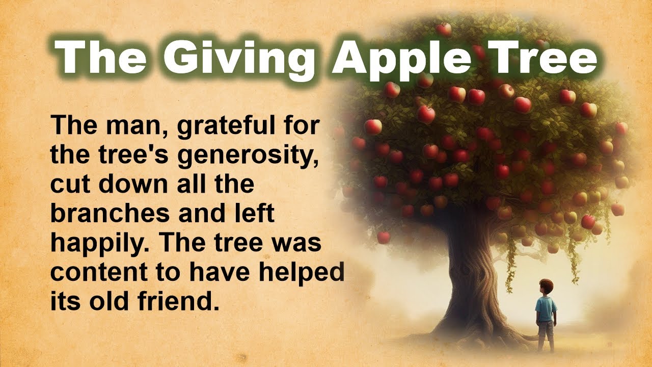 Improve your English through story ⭐ | The Giving Apple Tree | Level 1 ...