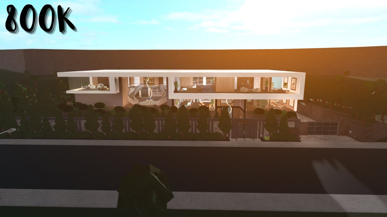 Tour Pela Minha Nova MansÃo De 800k No Bloxburg Youtube