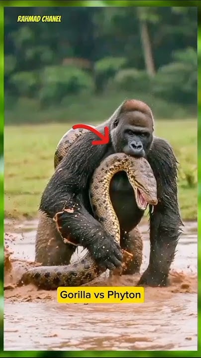 Gorilla vs Big Python #animals #trending #shortvideo - YouTube