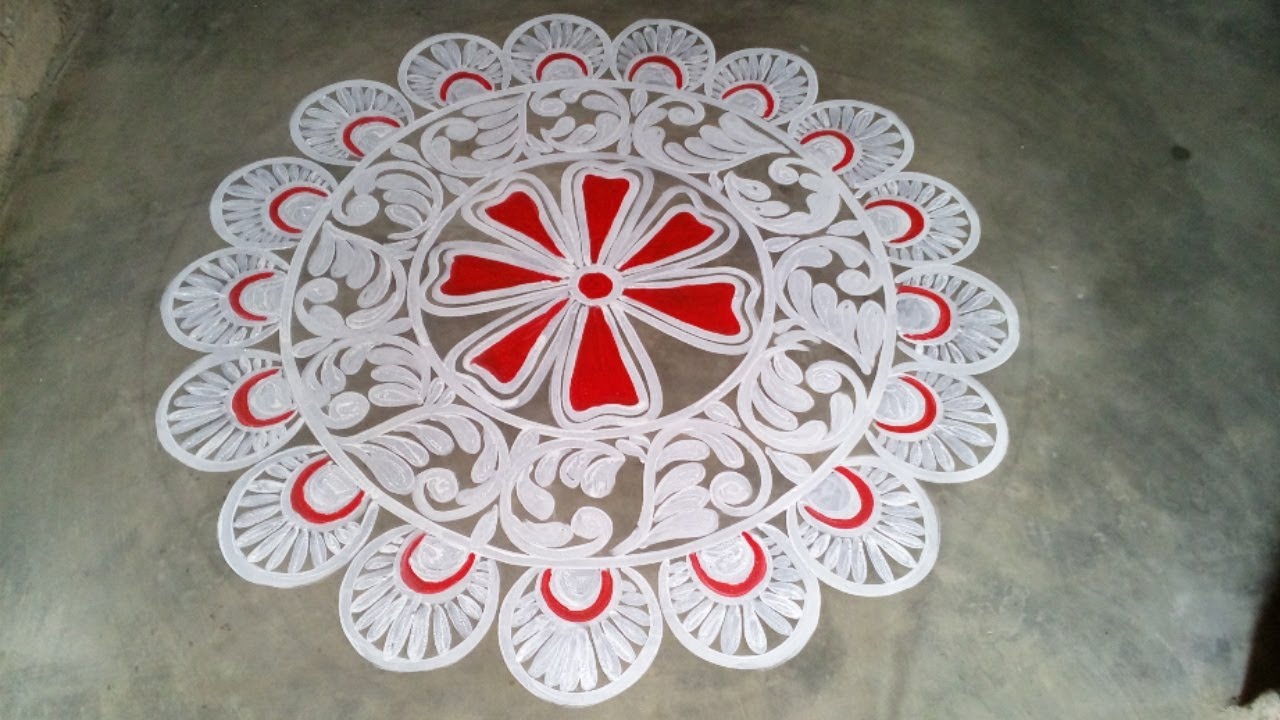 very easy big alpana design for saraswati puja, best alpona design ...