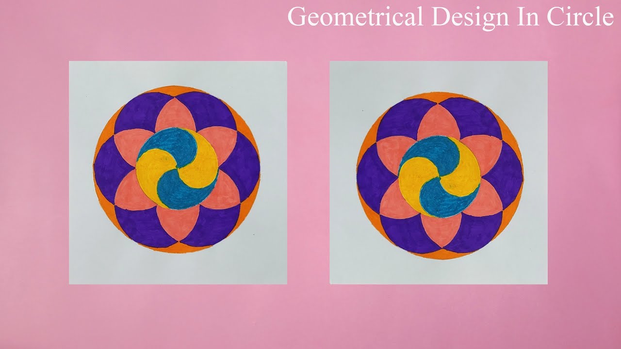 How To Draw Circle Geometrical Pattern Drawing | Geometrical Design In ...