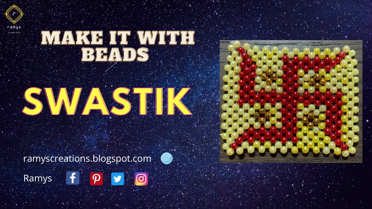 Swastik with Beads | Make it with Beads | Swastik Design | Beads Craft | Tutorial | Tamil - YouTube